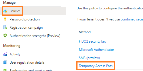 How to Setup Temporary Access Passwords in Azure AD