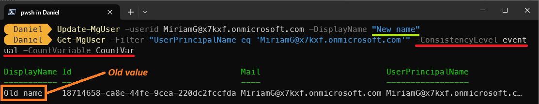Understanding ConsistencyLevel Eventual with Microsoft Graph PowerShell